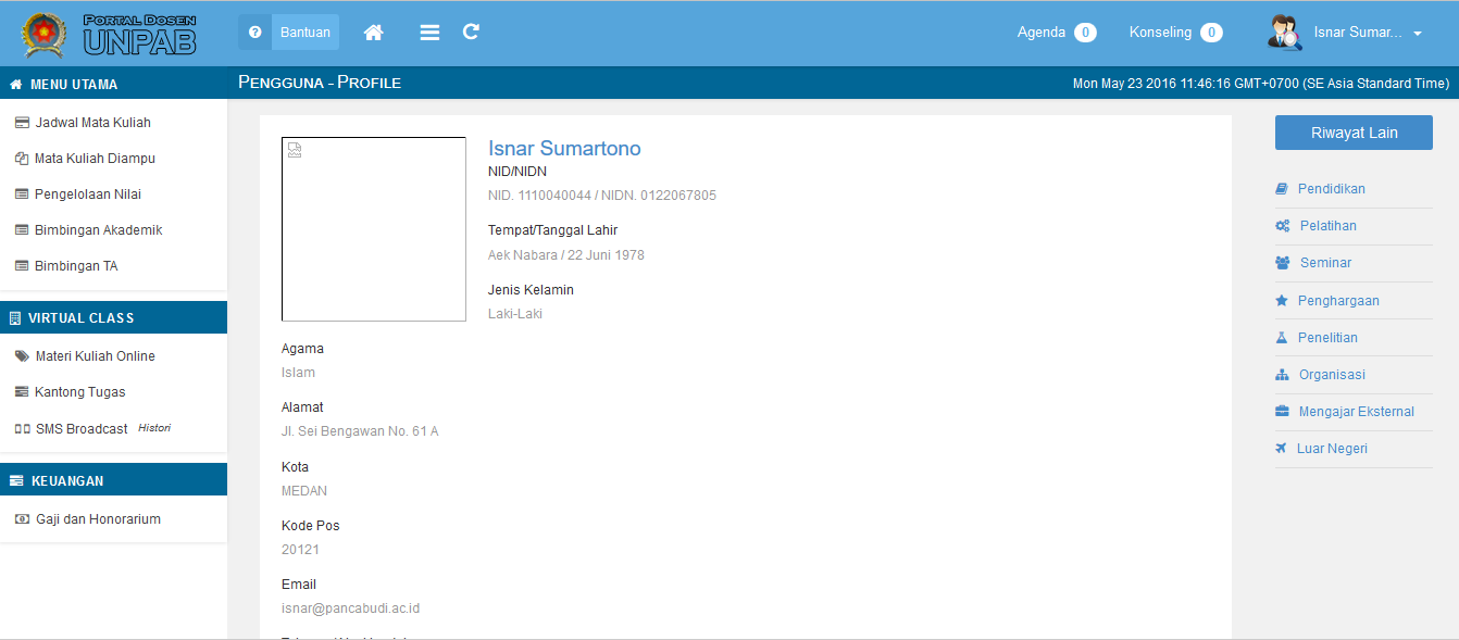 Tutorial Portal Dosen